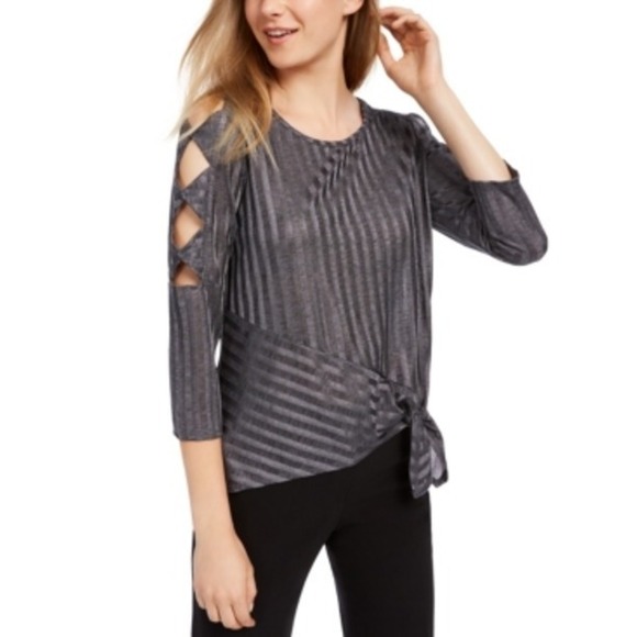 BCX/BYER CALIFORNIA | Tops | Bcx Dark Gray Xl Cutout Sleeve ...